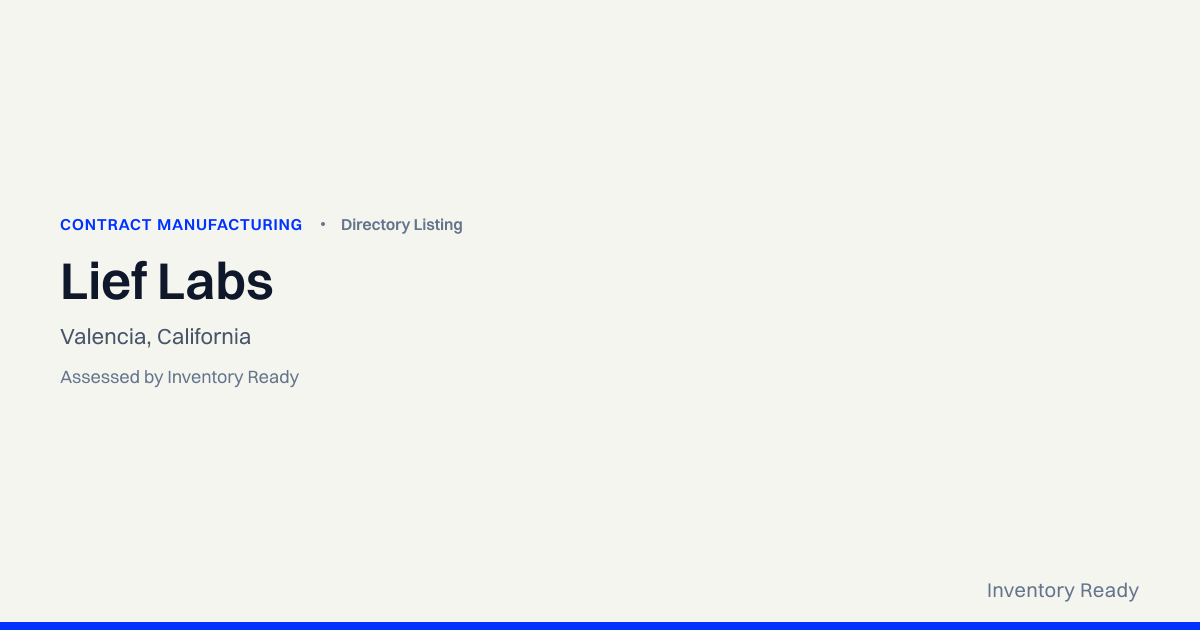 Lief Labs | Contract Manufacturing | Inventory Ready