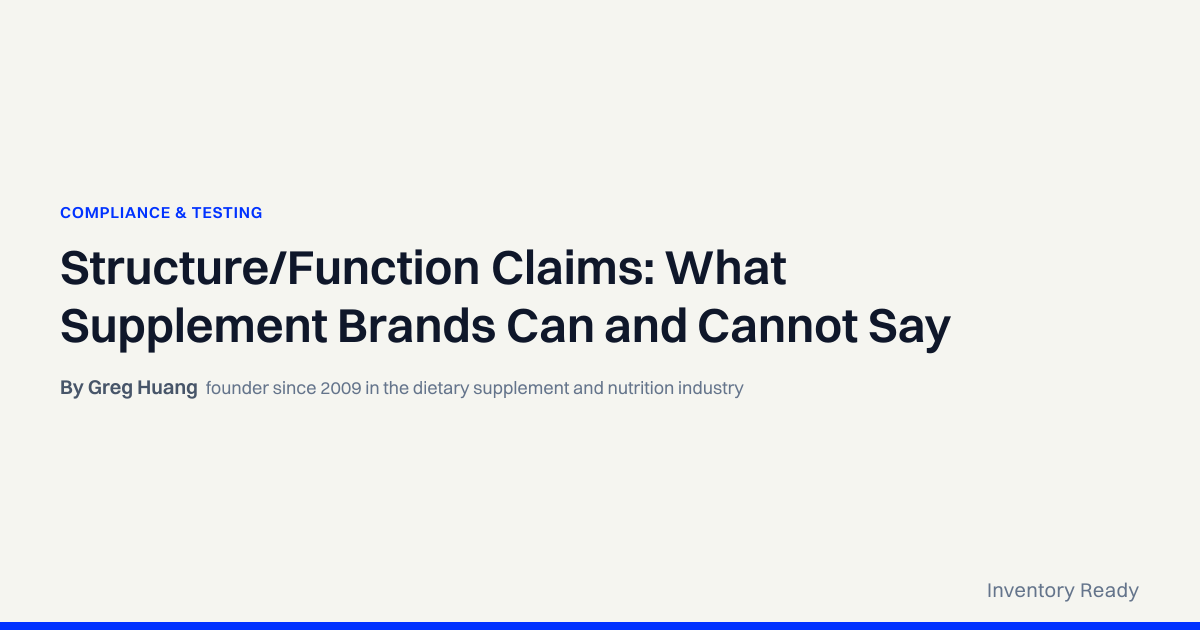 Structure/Function Claims: What Supplement Brands Can and Cannot Say ...